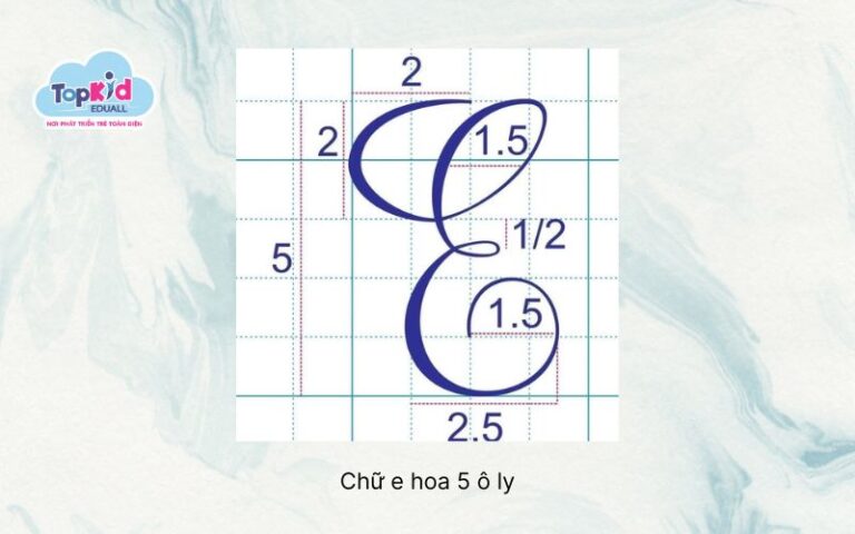 Học cách viết chữ e lớp 1 đơn giản cùng bé yêu tại nhà