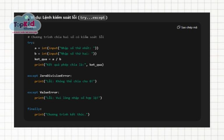 Danh sách các lệnh trong Python & cách dùng cho trẻ mới học